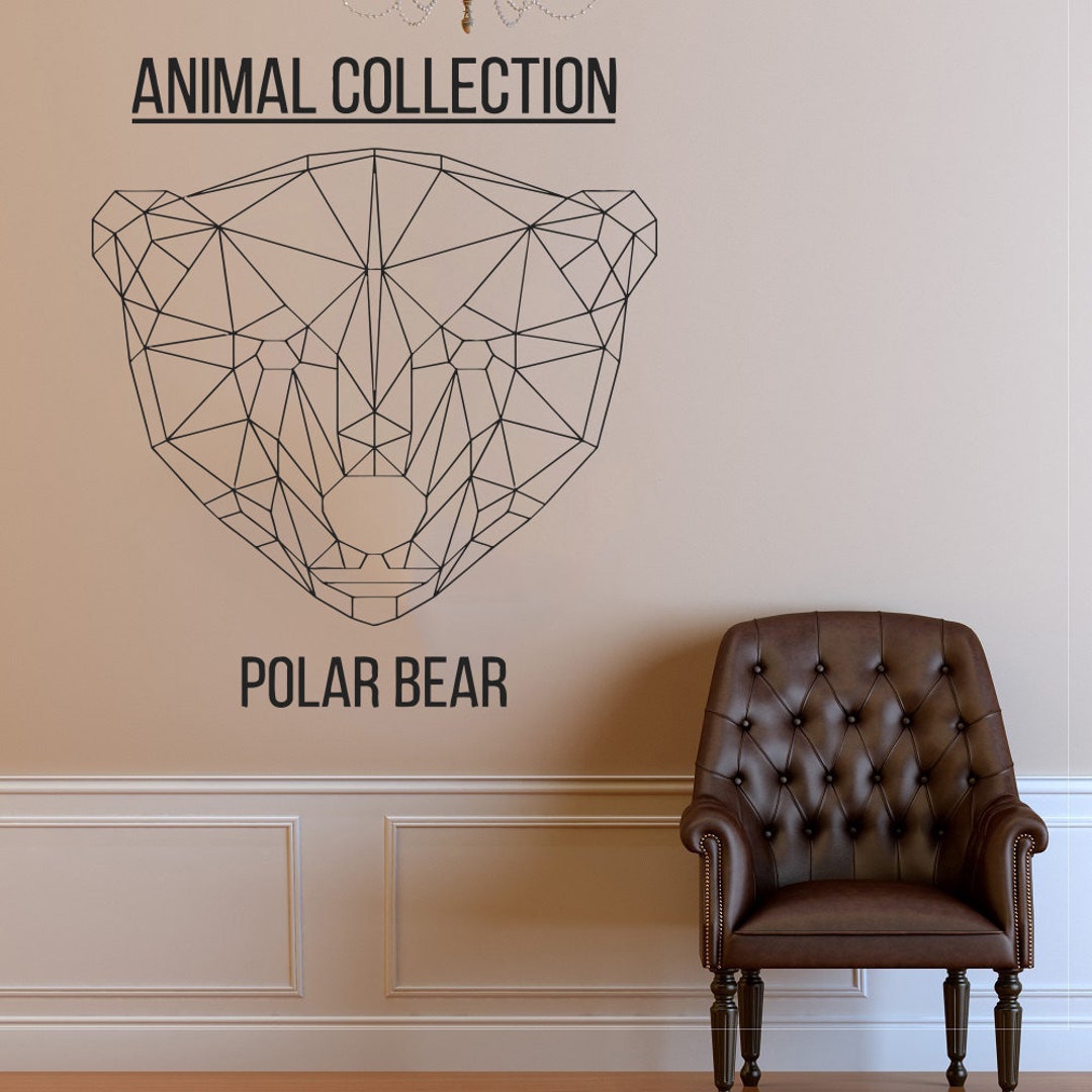 Geometric Polar Bear Wall Decal: Modern Animal Art T943 - Etsy
