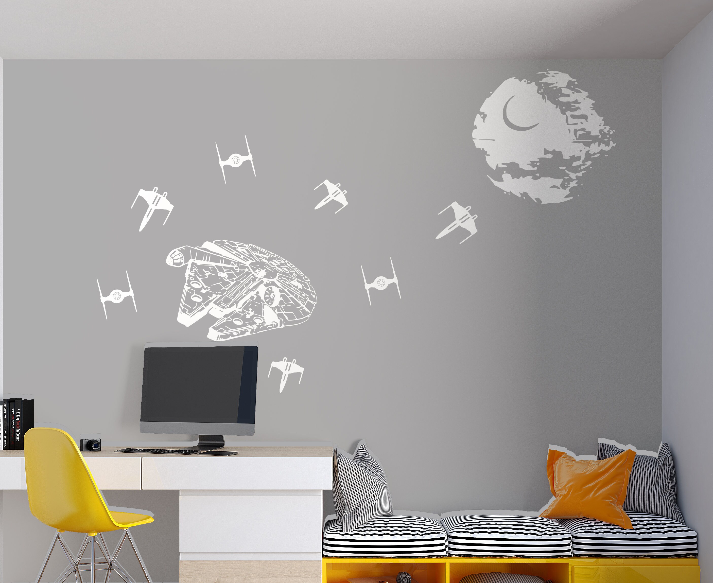 Star Wars Wall Decal Star Wars Wall Sticker Death Star - Etsy