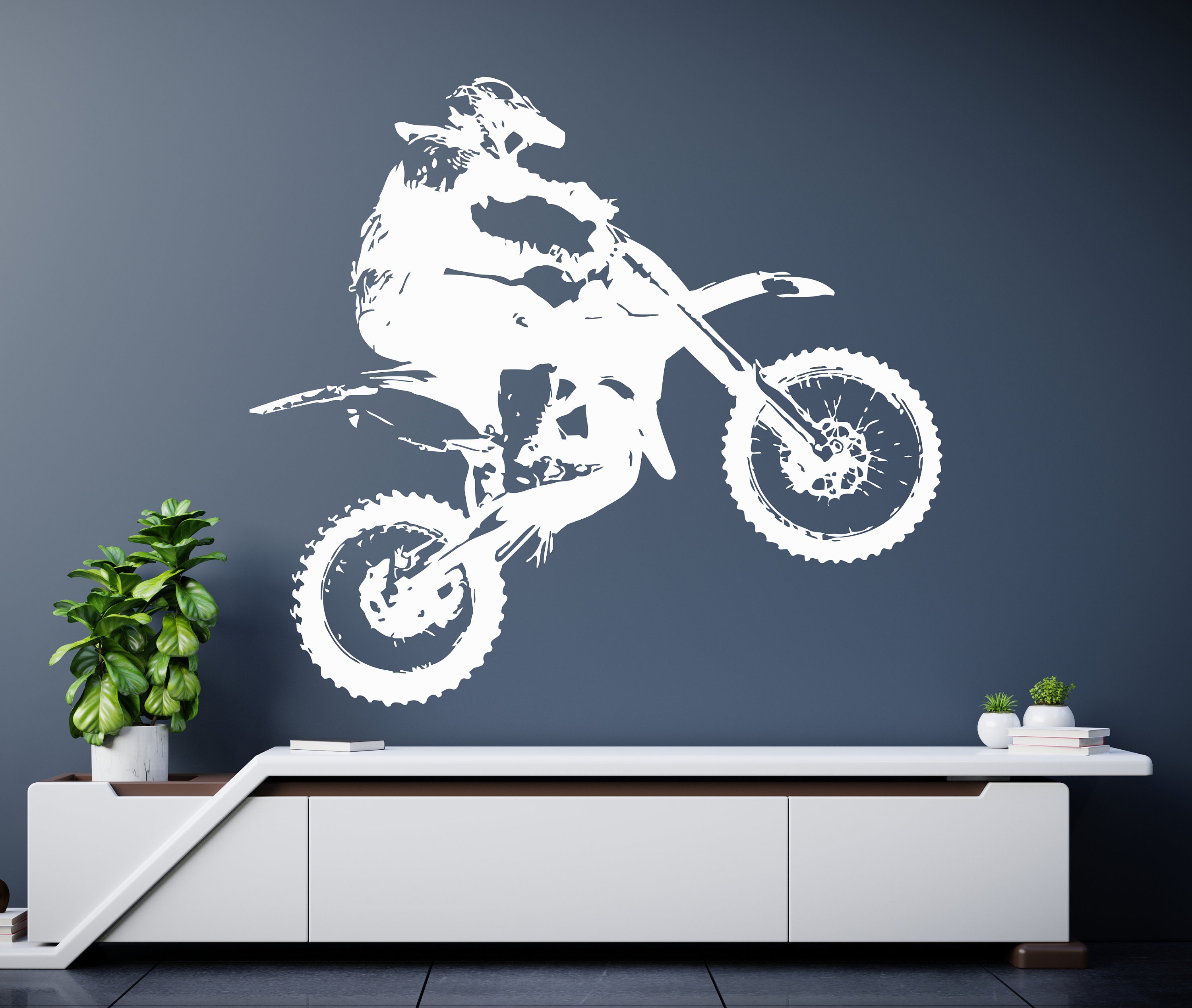 Motocross Wall Decal Motorcycle Wall Sticker Dirt Bike Wall - Etsy