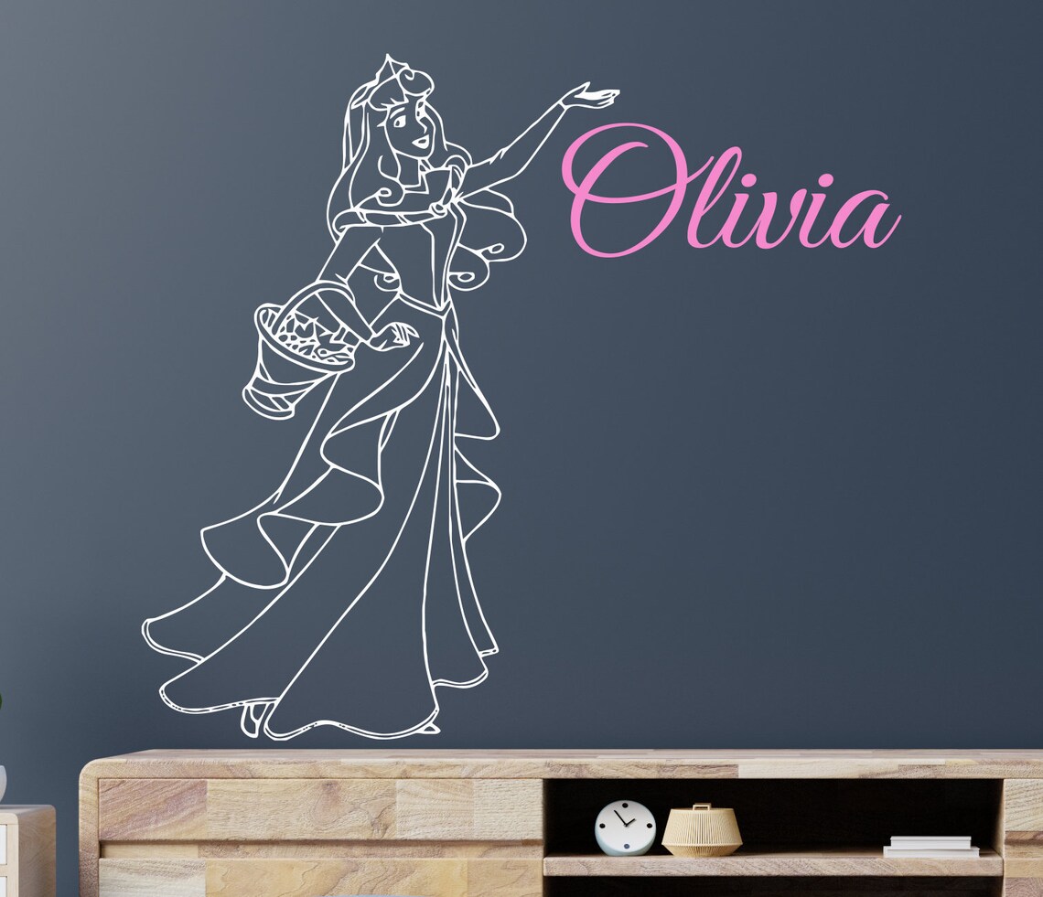 Personalized Name Princess Aurora Wall Decal Sleeping Beauty - Etsy