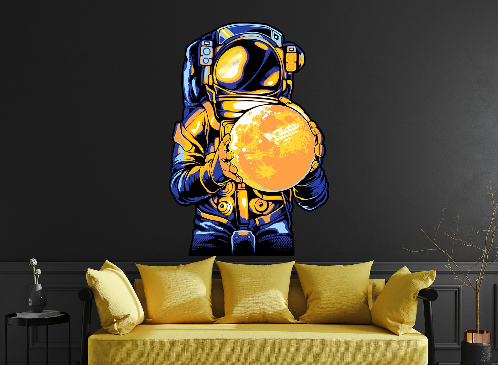 Astronaut Wall Decal Outer Space Wall Decor for Kids Bedroom | Etsy