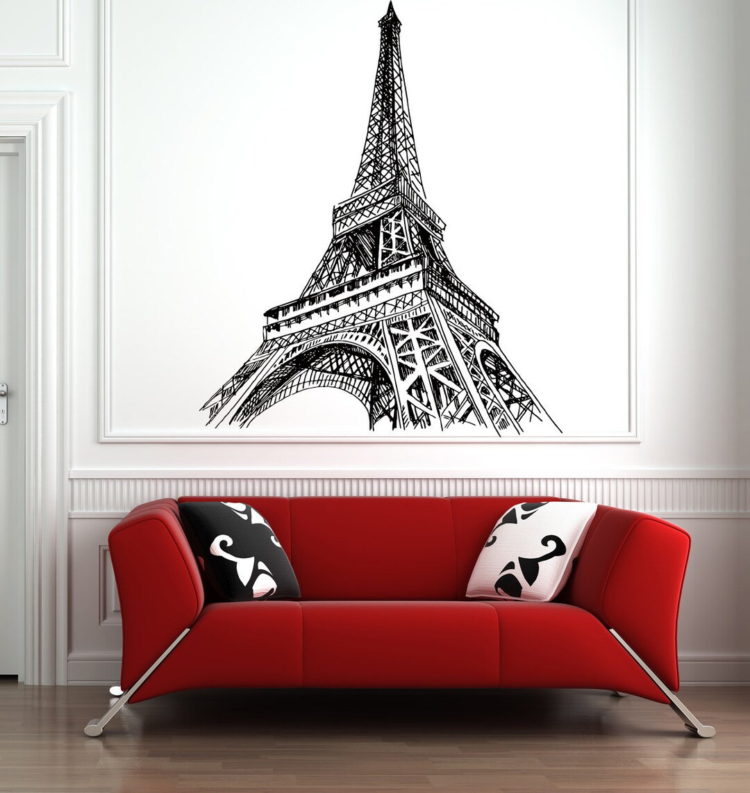 Paris Wall Decal | Paris Skyline Wall Sticker | Eiffel Tower Wall Art ...