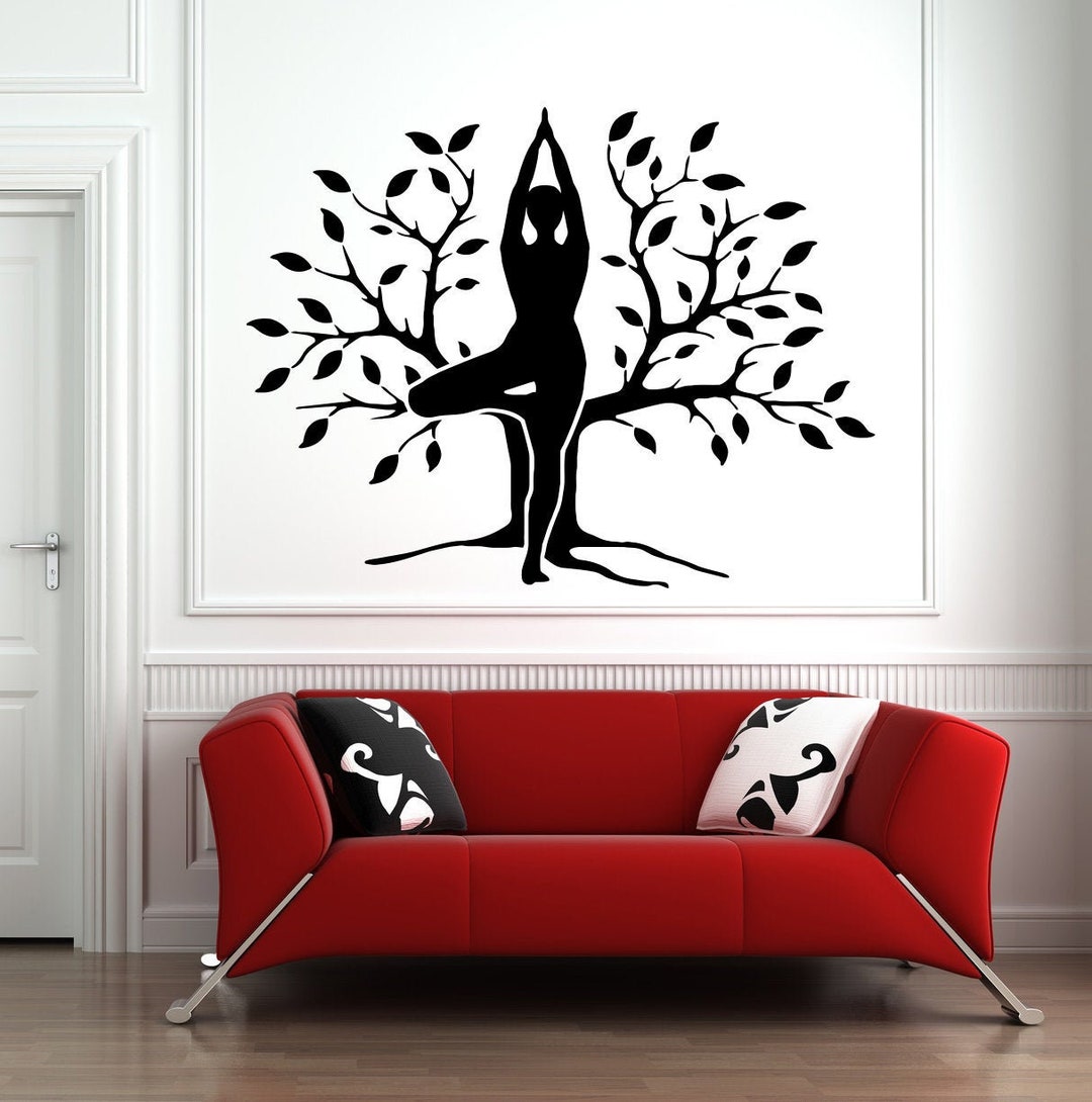 Yoga Tree Wall Decal | Yoga Pose Wall Decal | Tree Wall Decor | Buddha ...