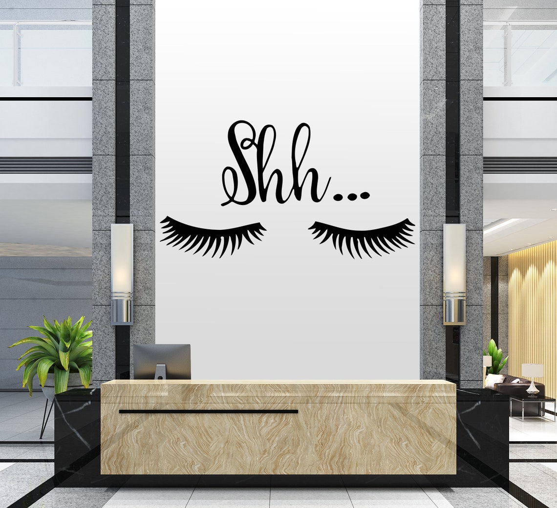 Wall Decal Window Sticker Beauty Salon Woman Face Eyelashes | Etsy