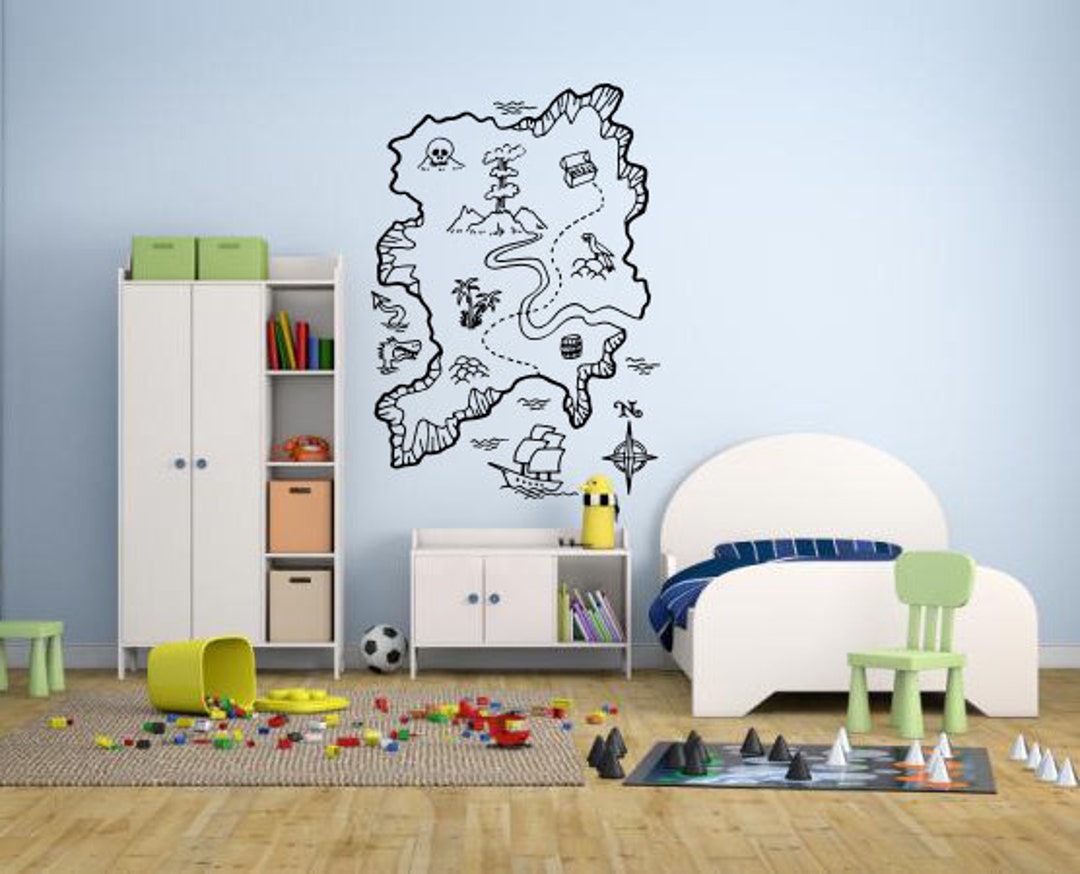 Treasure Map Wall Decal Treasure Map for Kids Pirate Map Wall Decal ...