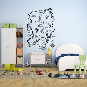 Treasure Map Wall Decal Treasure Map for Kids Pirate Map Wall Decal ...
