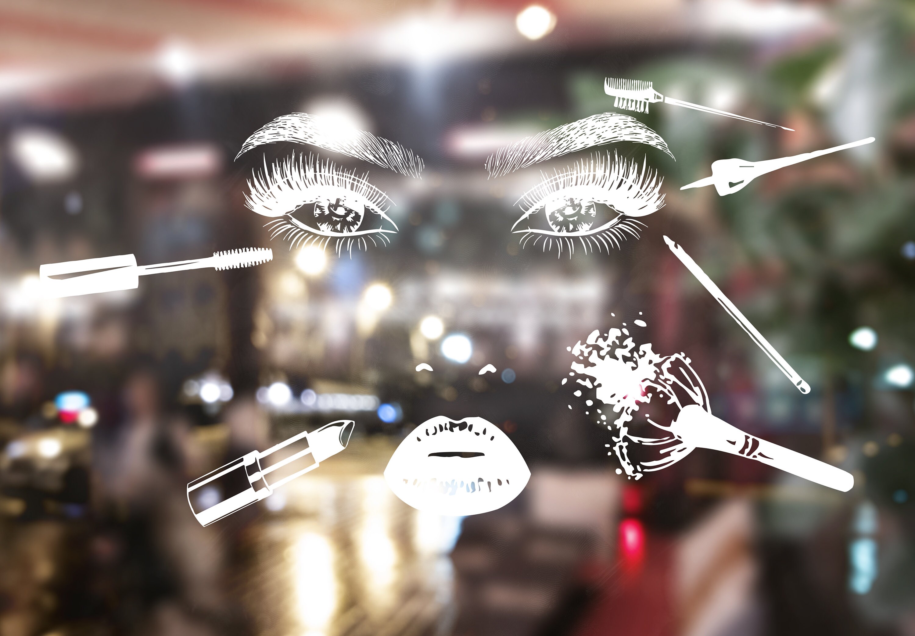 Makeup Wall Decal Makeup Artist Wall Sticker Cosmetics | Etsy