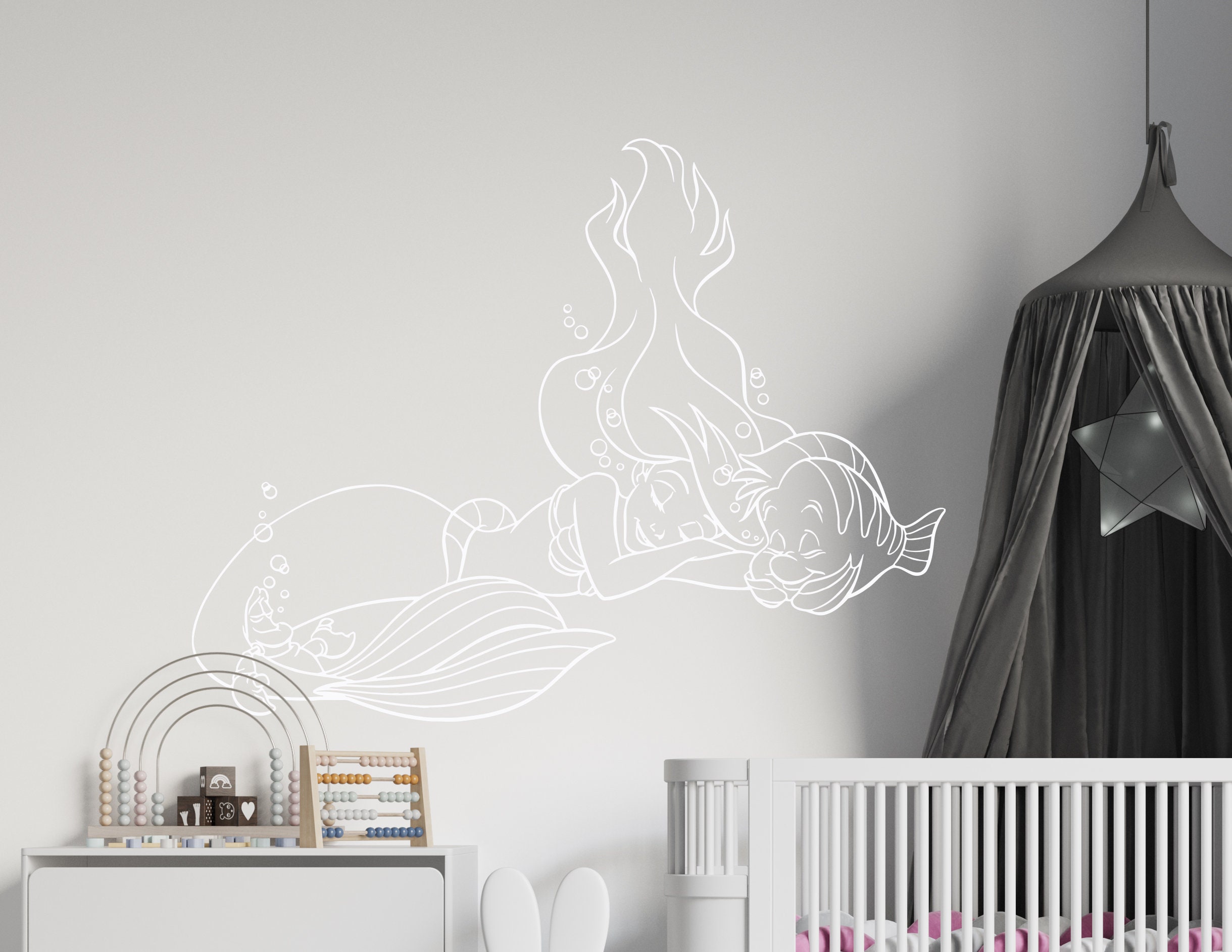 Princess Ariel Wall Decal Little Mermaid Wall Decor Cartoon | Etsy