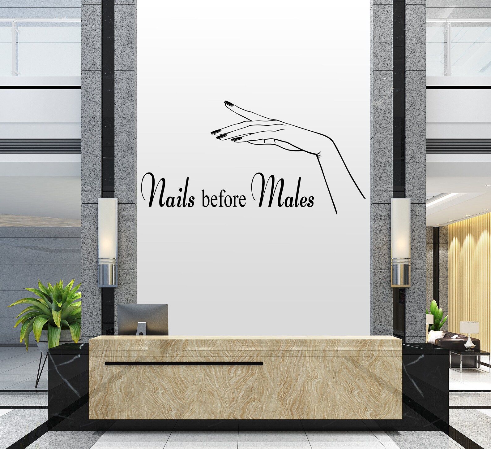 Nail Salon Wall Decal Manicure Pedicure Window Sticker Nail - Etsy