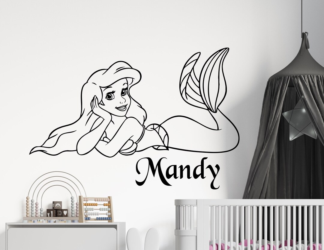 Personalized Princess Ariel Wall Decal: Little Mermaid Nursery Decor ...