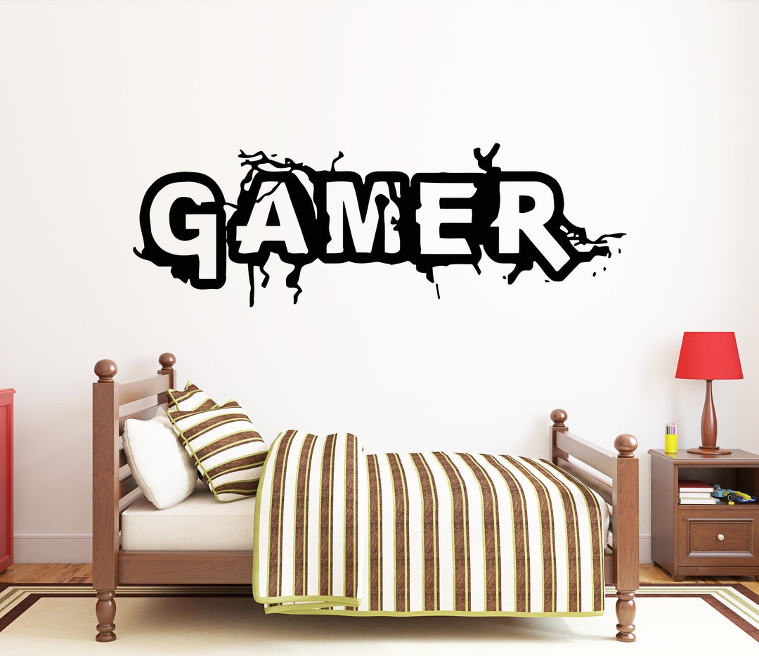 Gamer Wall Decal Video Games Wall Sticker Controller Wall Decal Gaming ...