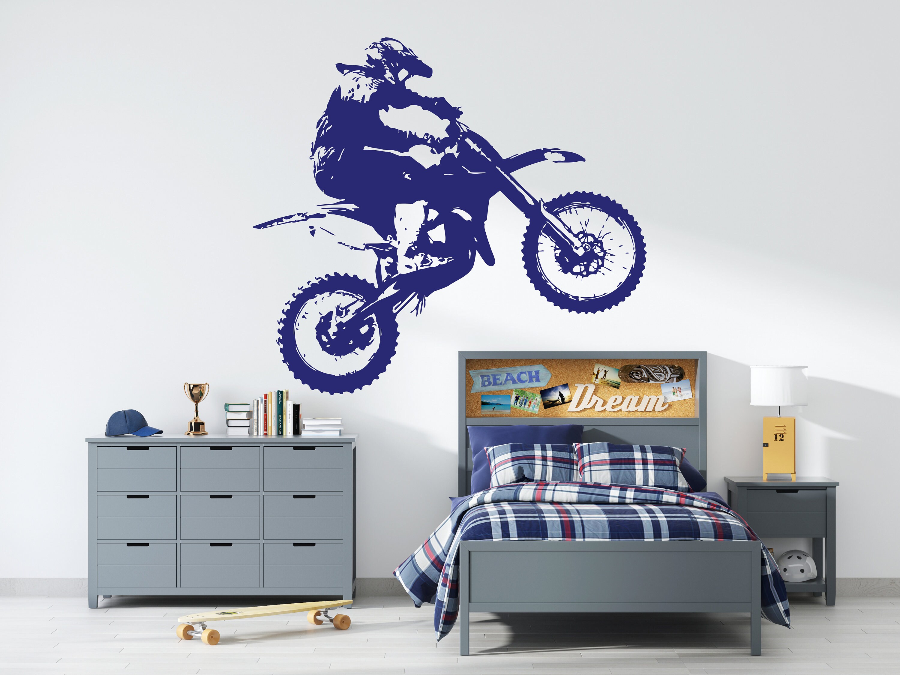 Motocross Wall Decal Motorcycle Wall Sticker Dirt Bike Wall - Etsy