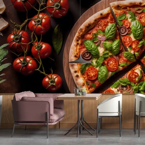 Tuscan Pizza Feast | Italian Peel and Stick Restaurant Mural | Rustic ...