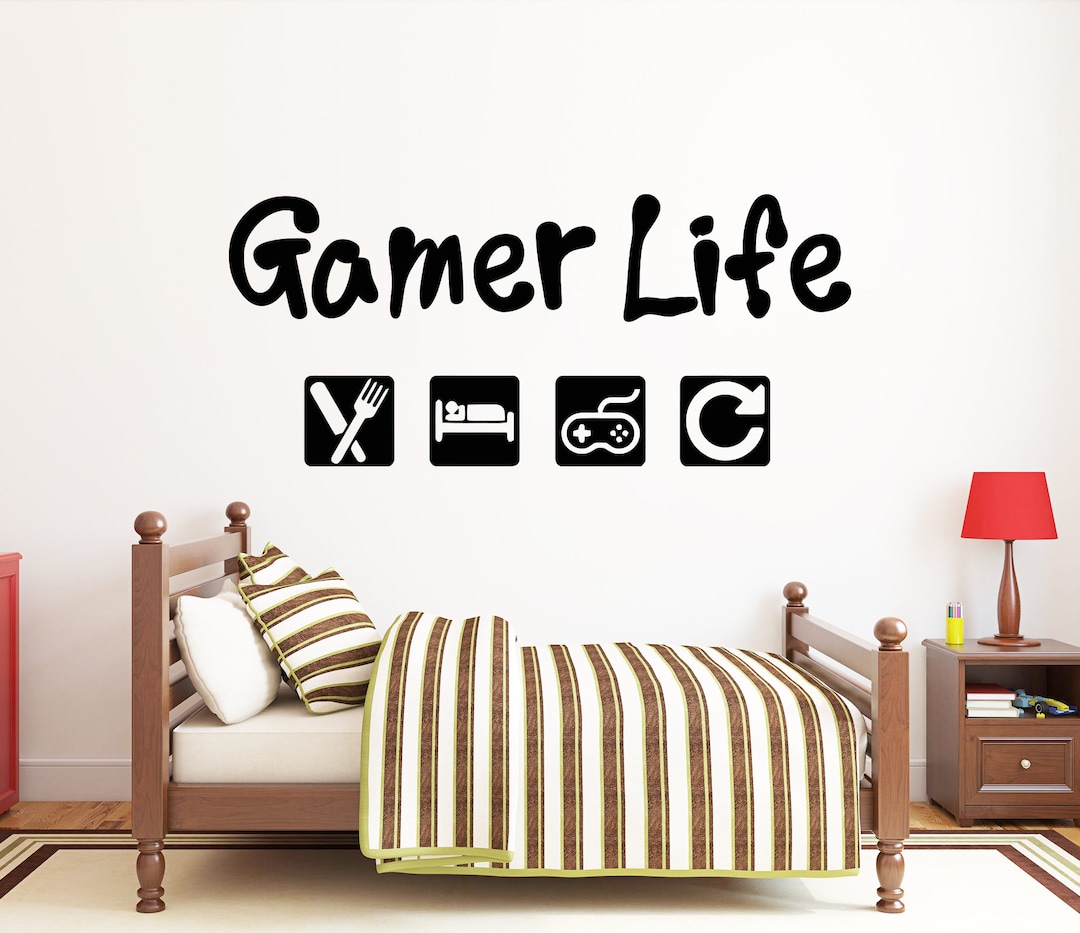 Gamer Wall Decal Video Games Wall Sticker Controller Wall Decal Gaming ...