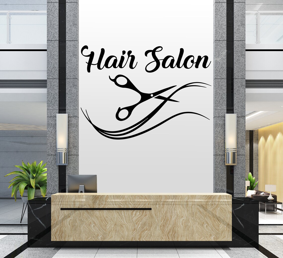 Hair Salon Wall Window Decal Sticker Hair Stylist Hair Tools - Etsy