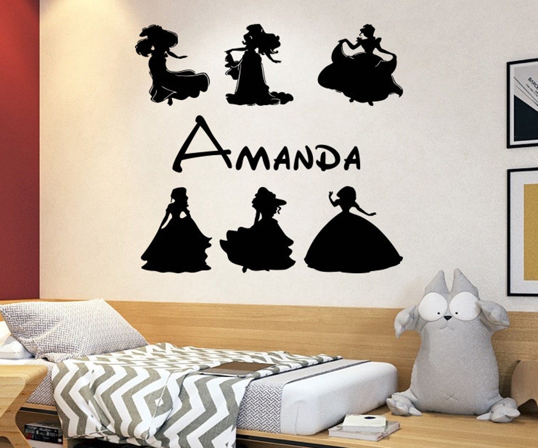 Disney Princess Custom Name Wall Decals for Girls Nursery Decor 4067 - Etsy