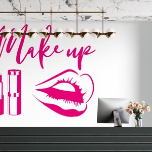 Makeup Wall Decal Makeup Artist Wall Sticker Cosmetics Lipstick Beauty ...