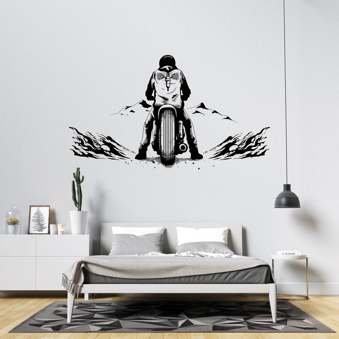 Motocross Wall Decal Motorcycle Wall Sticker Dirt Bike Rider Wall Decor ...