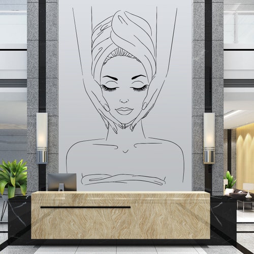 Beautiful Woman Face Beauty Salon Wall Decal Lashes Wall Decor - Etsy