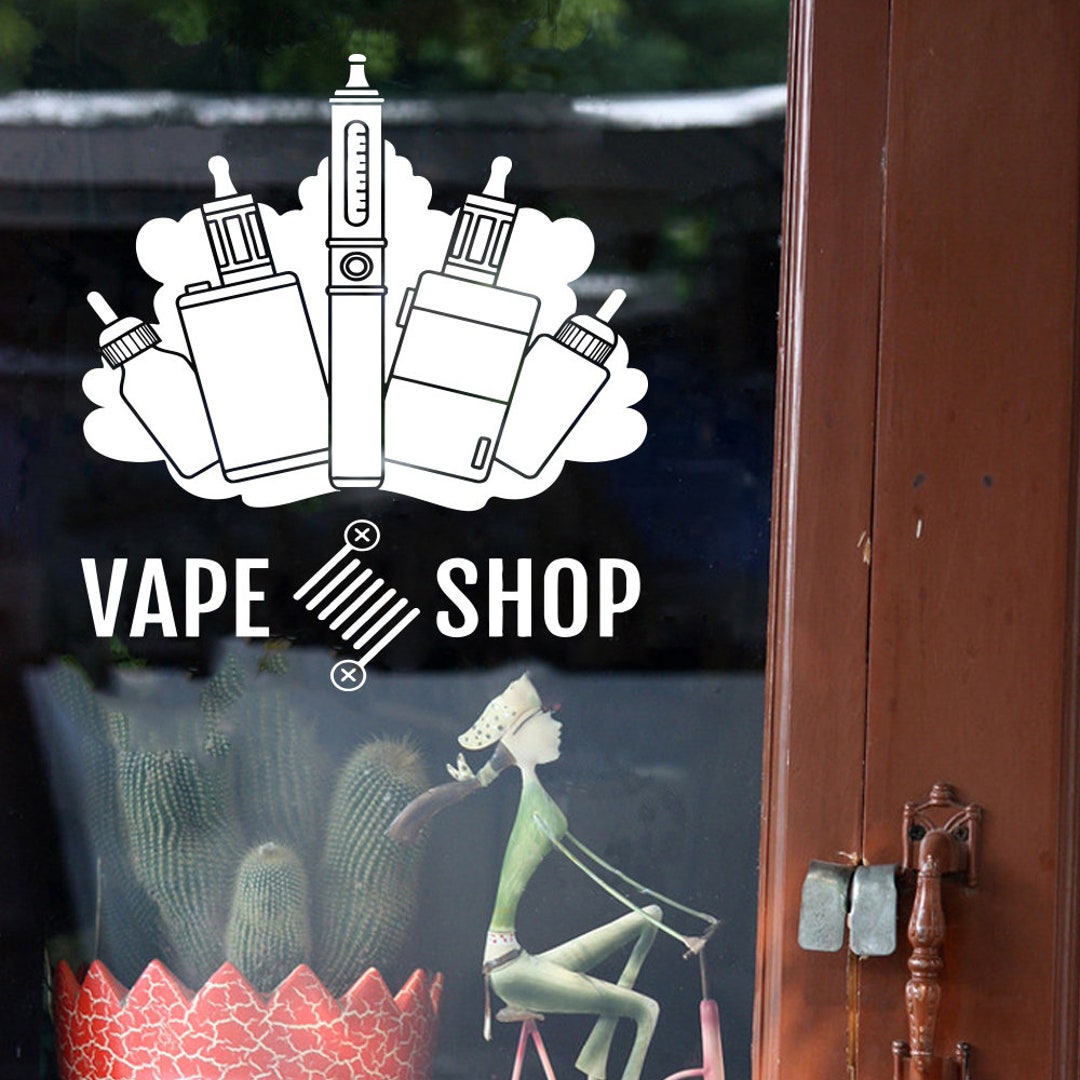 Vape Wall Window Decal Sticker Vape Shop Vaping Vape Store Logo ...