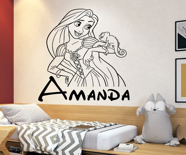 Personalized Name Princess Rapunzel Wall Decal Rapunzel Wall - Etsy