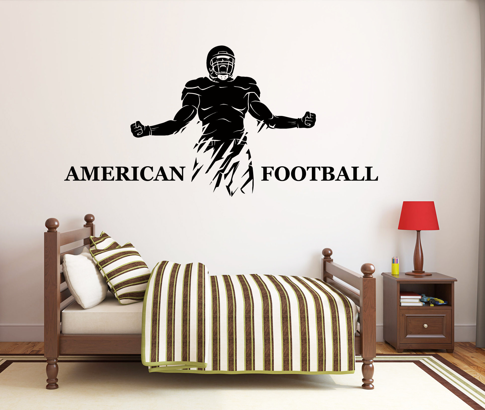 American Football Wall Decal Football Player Wall Decal | Etsy