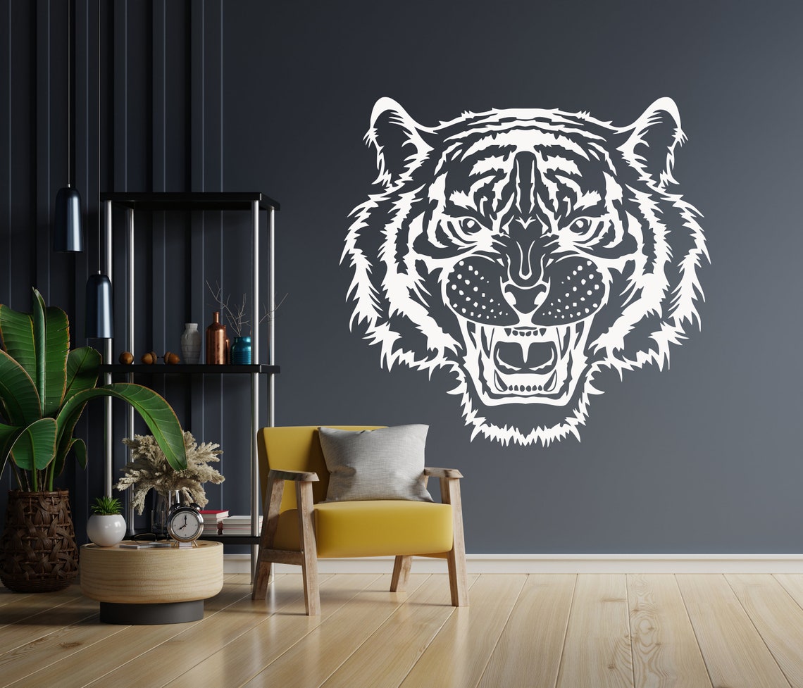 Tiger Wall Decal Tiger Wall Sticker Tiger Wall Decor JG2 - Etsy