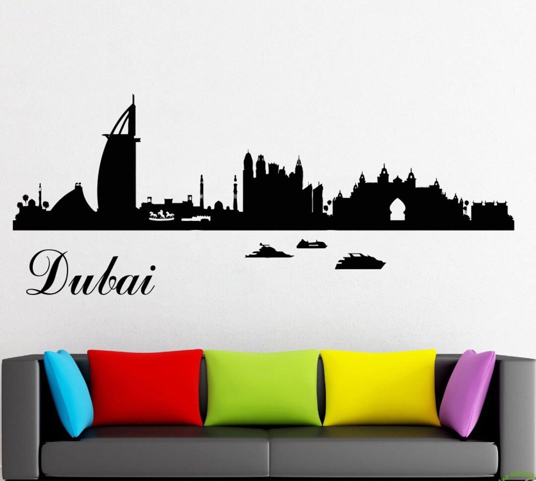 Dubai Skyline Wall Decal: City Skyscraper Vinyl Sticker T709 - Etsy