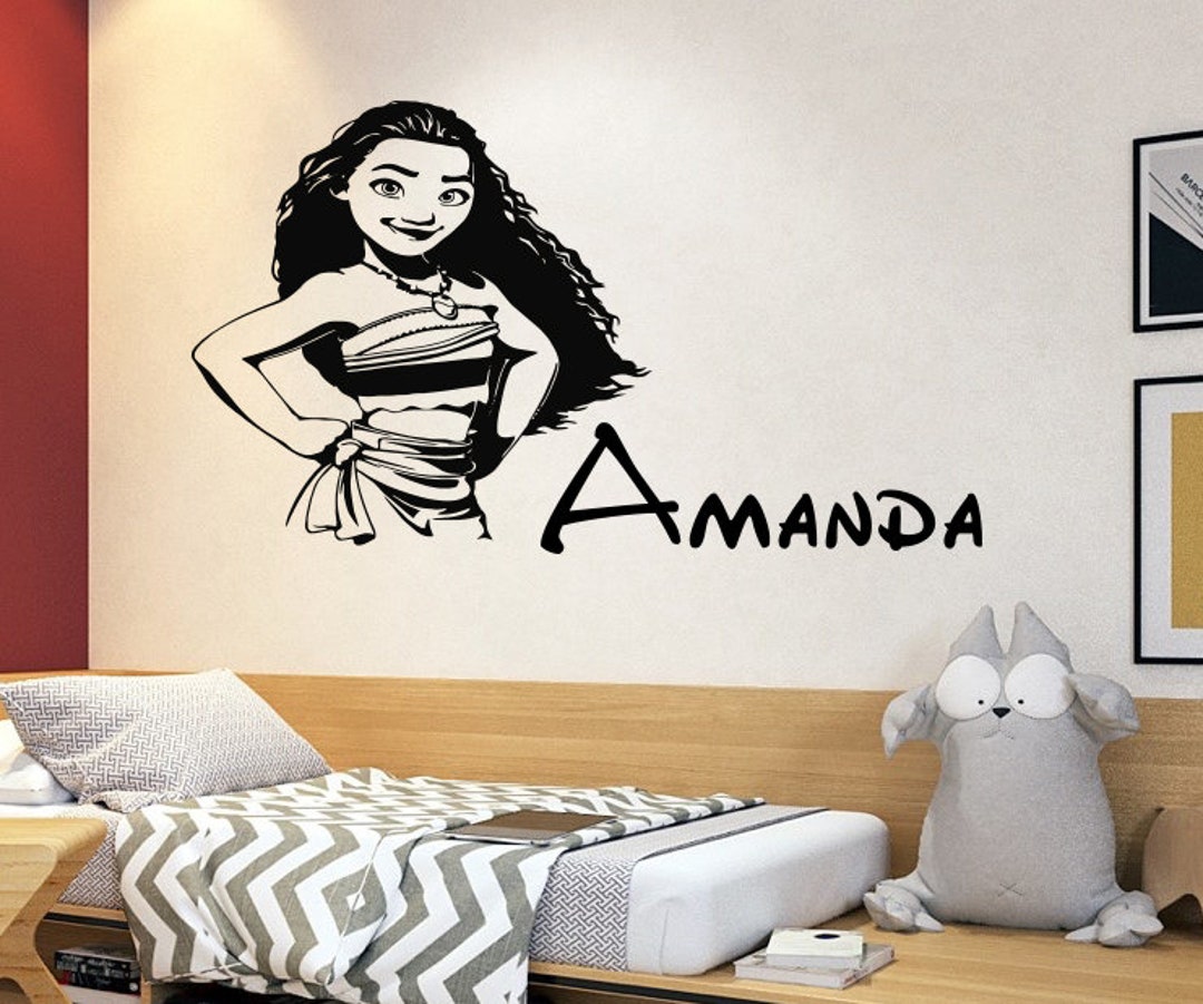 Disney Princess Moana Name Wall Decals for Girls Nursery Decor 4070 - Etsy