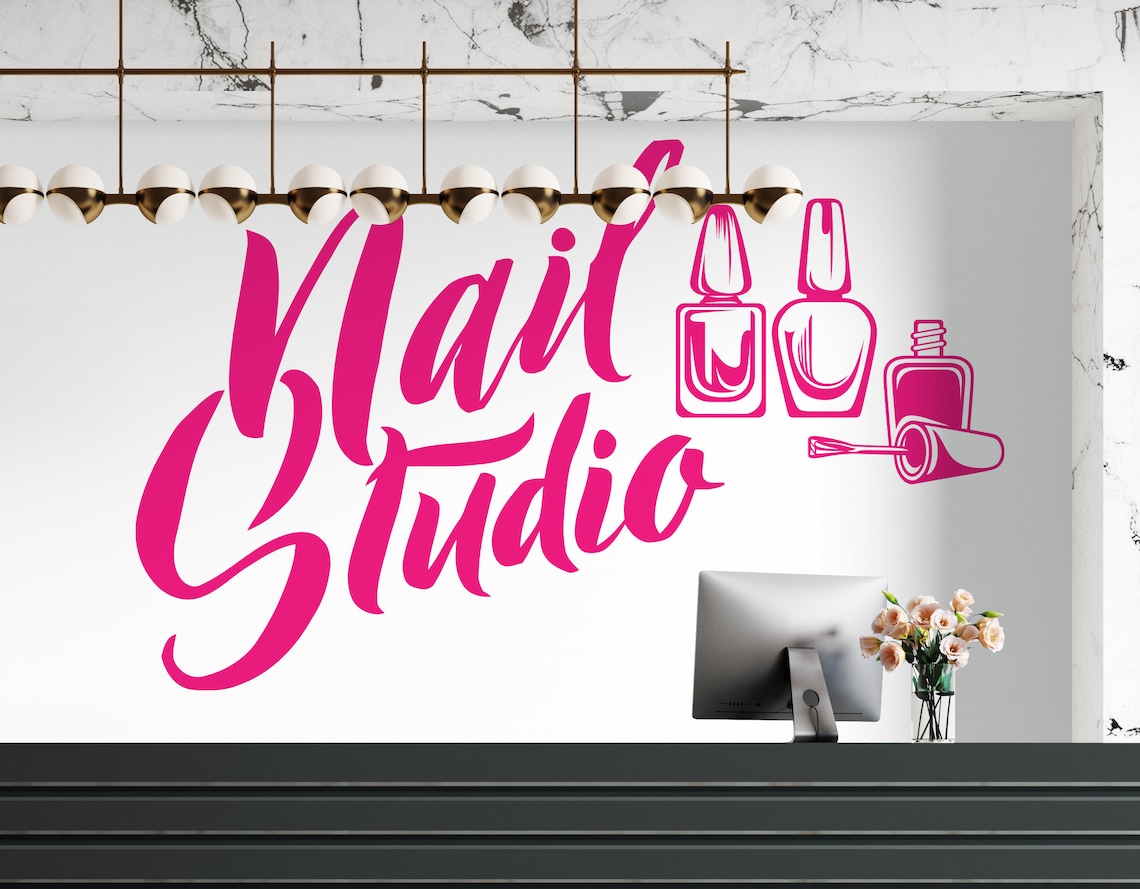 Nail Salon Wall Decal Manicure Pedicure Window Sticker Nail | Etsy