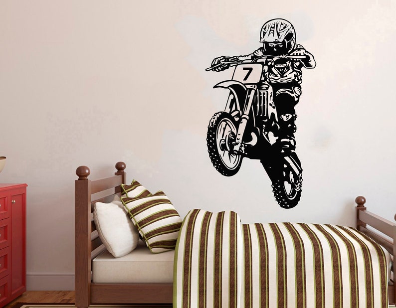 Personalized Motocross Wall Decal Motorcycle Wall Sticker Dirt - Etsy