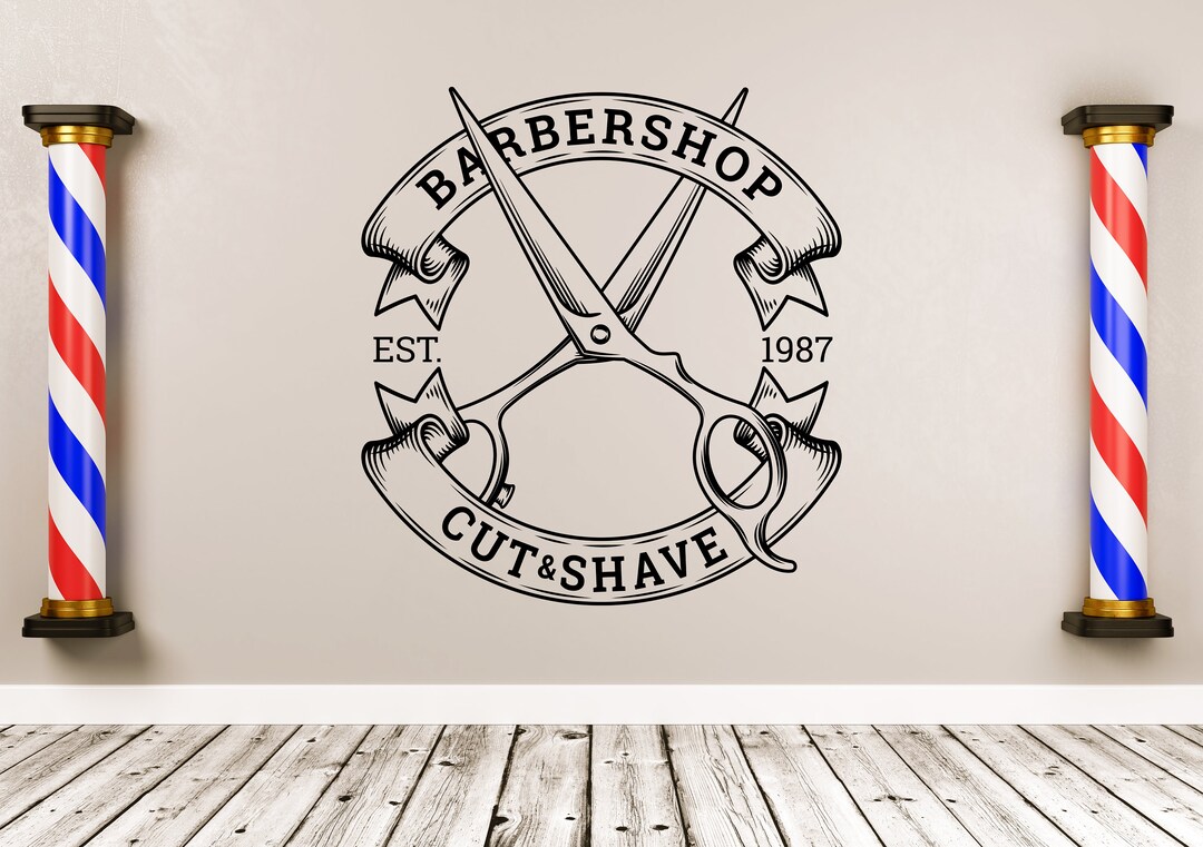 Barber Shop Wall Decal | Barber Shop Wall Sticker | Barber Shop Wall ...
