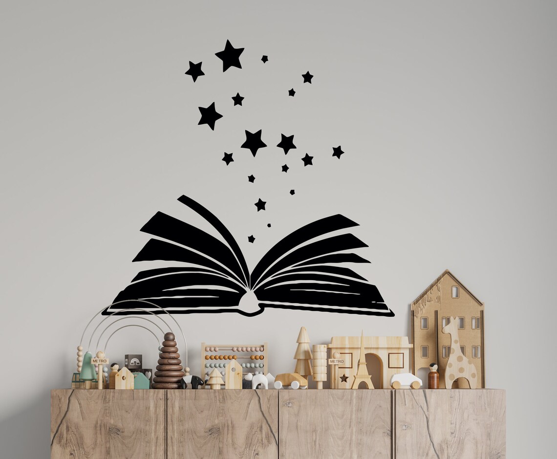 Books Wall Decal Reading Wall Decal Library Wall Decal | Etsy