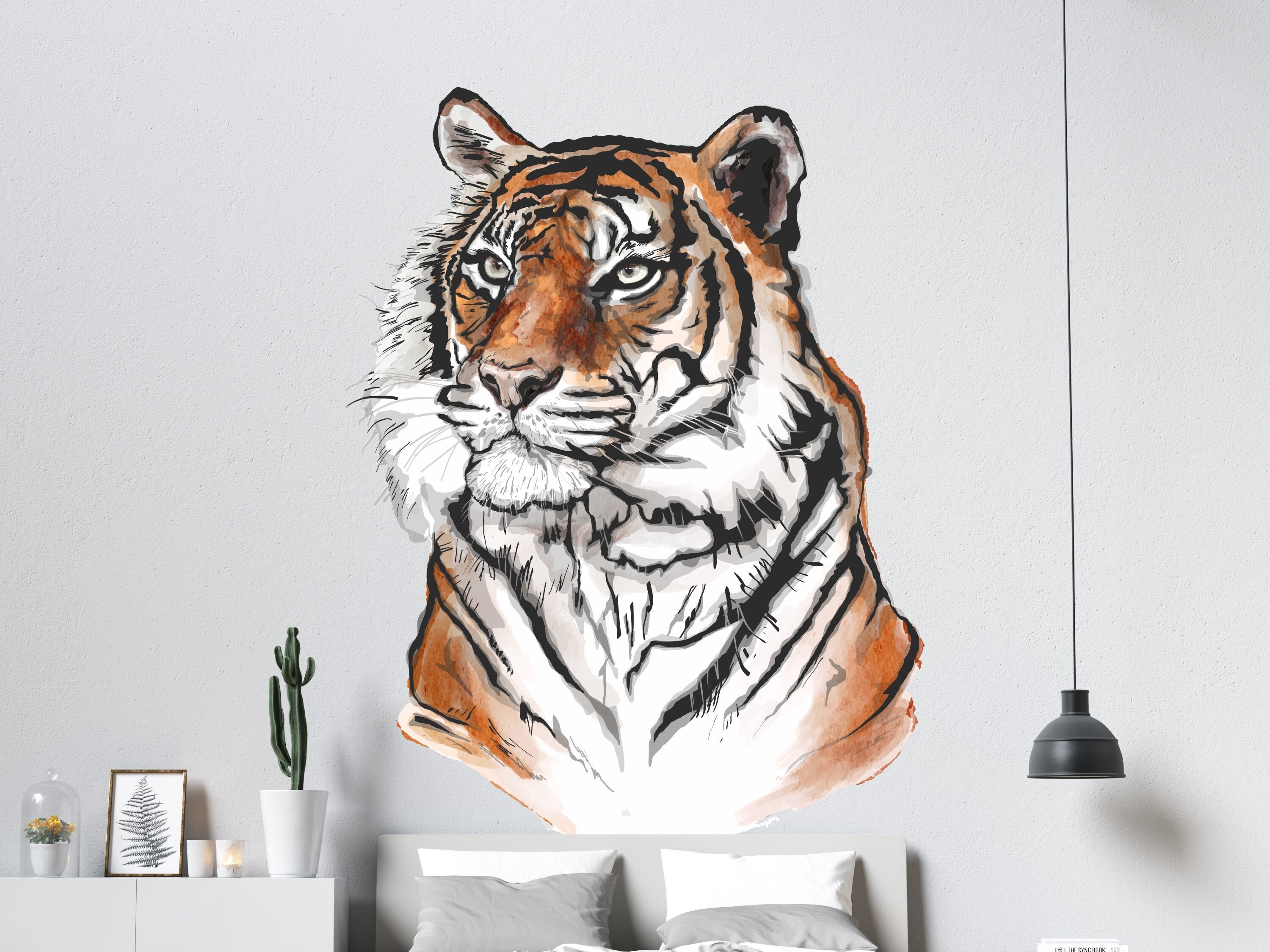 Tiger Wall Decal Tiger Wall Sticker Tiger Wall Decor TGC5 | Etsy