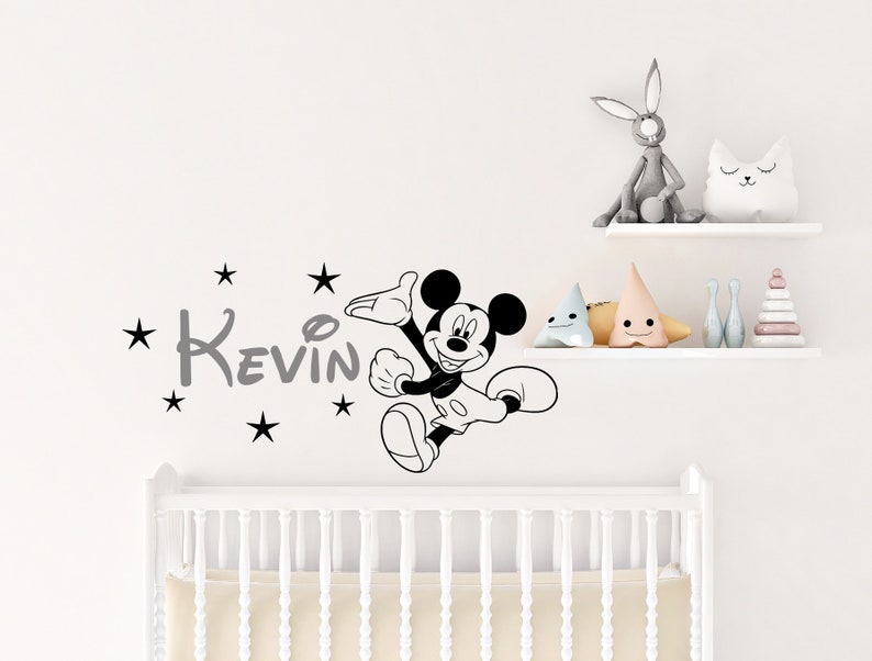 Personalized Name Wall Decal Mickey Mouse Wall Decal - Etsy