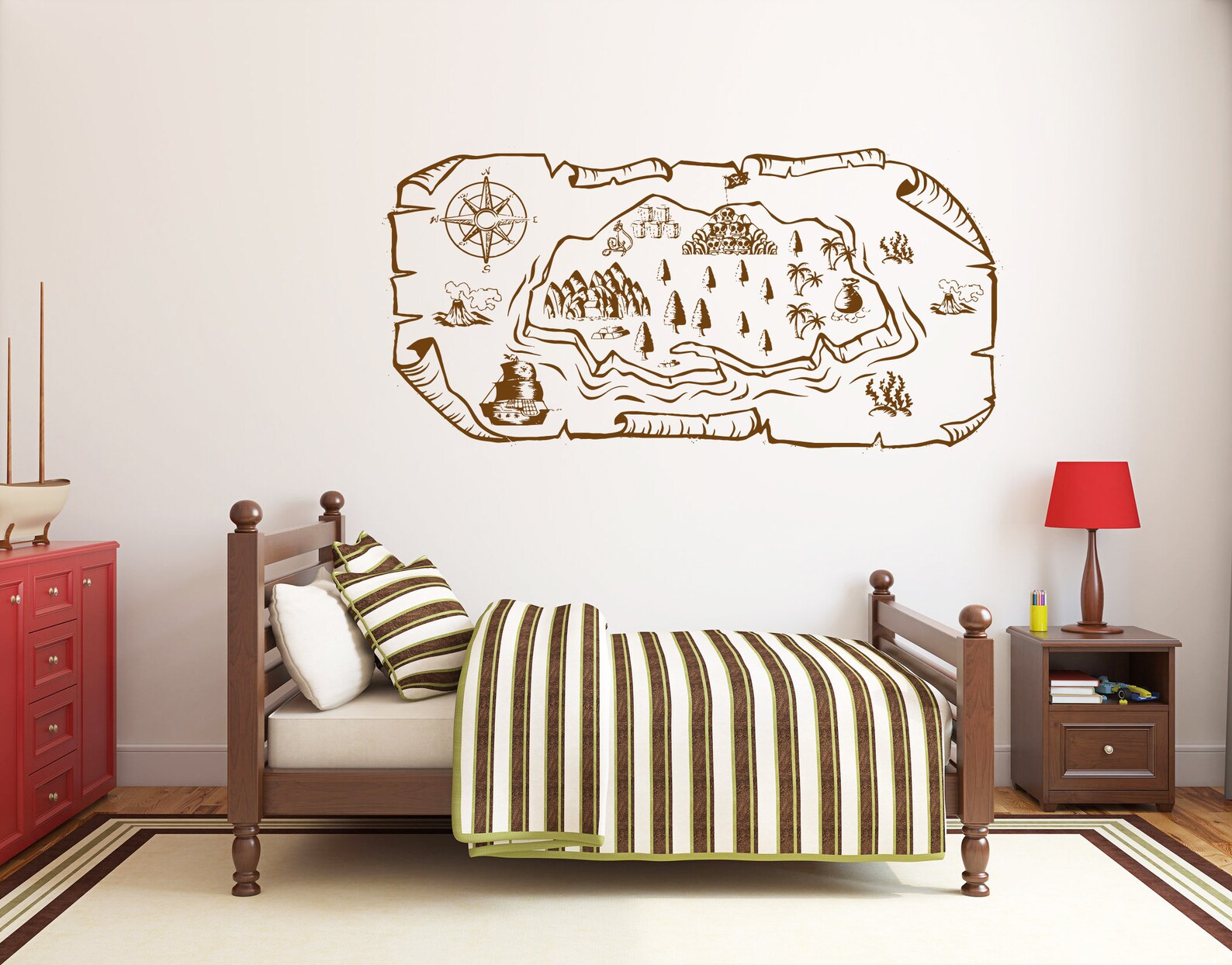Treasure Map Wall Decal Treasure Map for Kids Pirate Map | Etsy