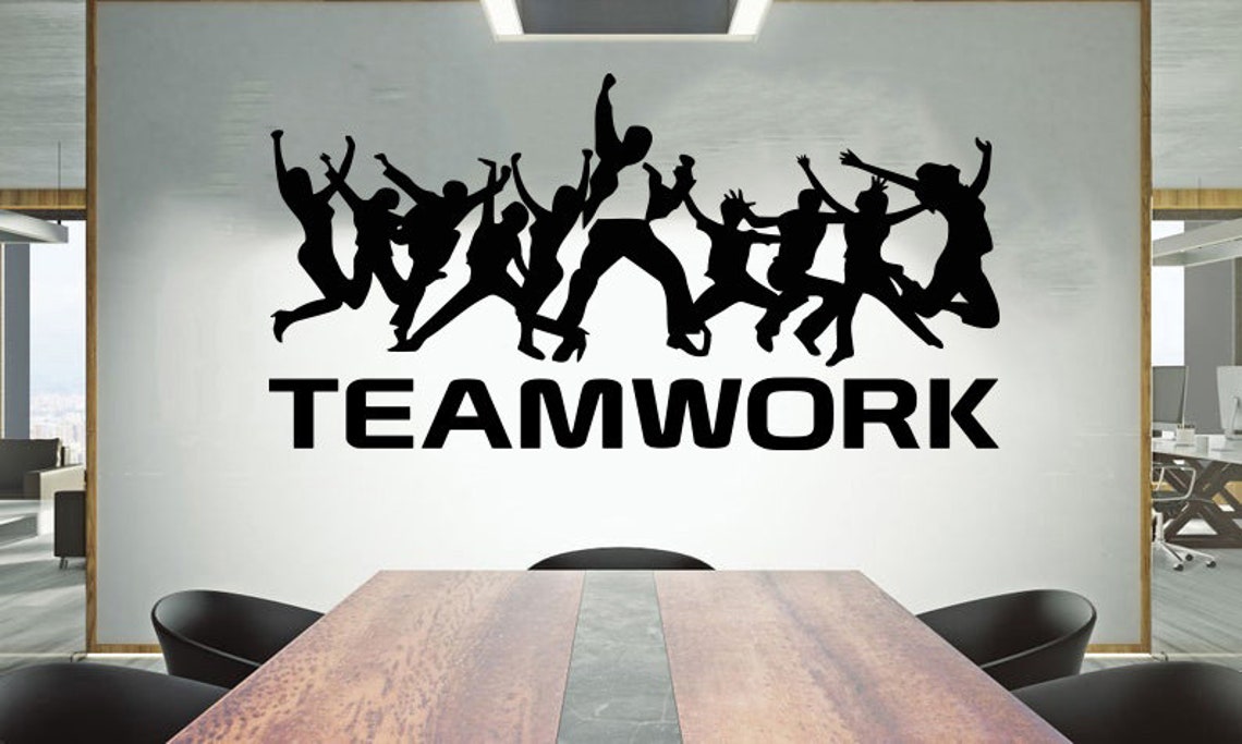 Office Wall Decal Teamwork Quote Wall Sticker Office Decor | Etsy