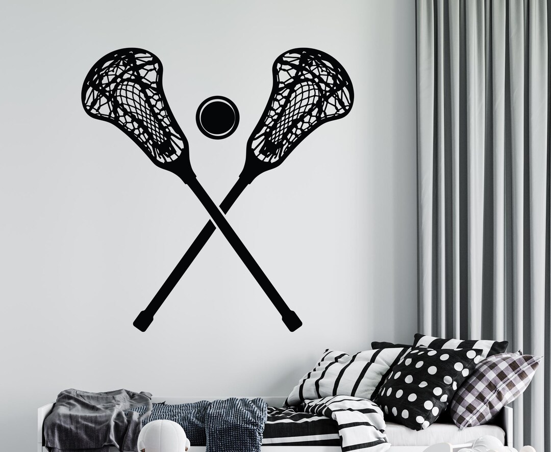 Custom Name Lacrosse Sticks Wall Decal: Removable Vinyl Decor Lc24 - Etsy