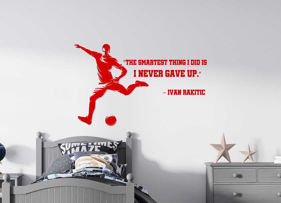 Soccer Wall Decal Soccer Player Wall Sticker Soccer Wall | Etsy