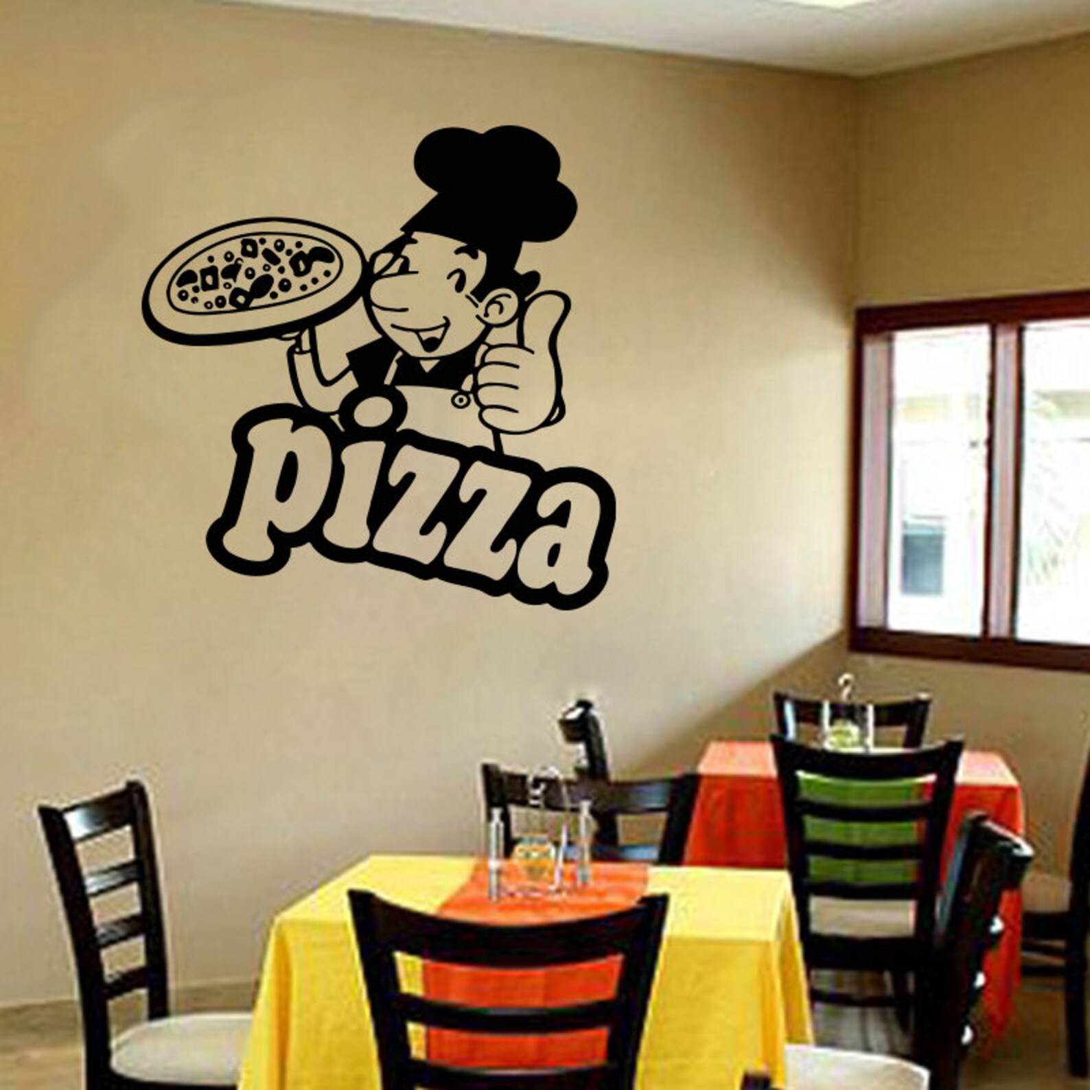 Pizza Wall Decal / Pizzeria Wall Décor / Pizza Window Decal - Etsy