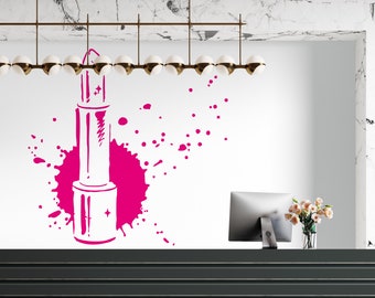 Makeup Wall Decal Makeup Artist Wall Sticker Cosmetics Lipstick Beauty ...