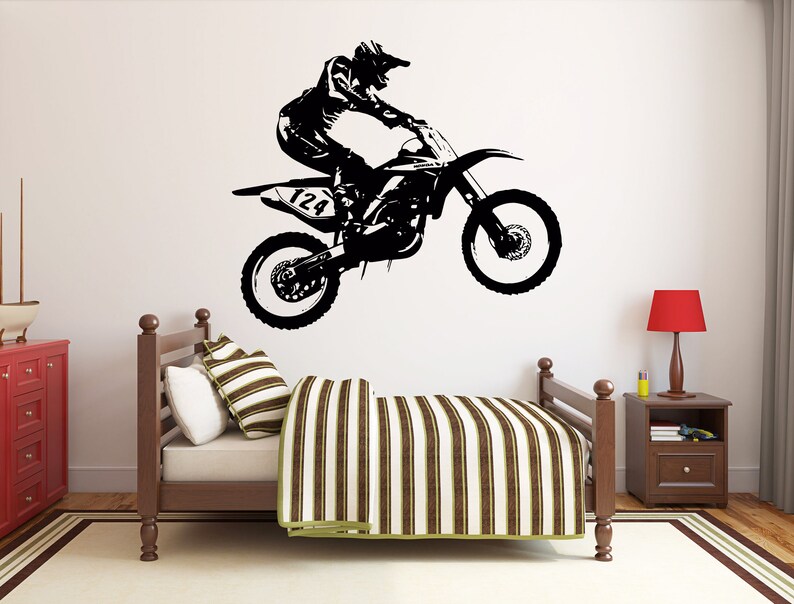 Motocross Wall Decal Motorcycle Wall Sticker Dirt Bike Wall - Etsy