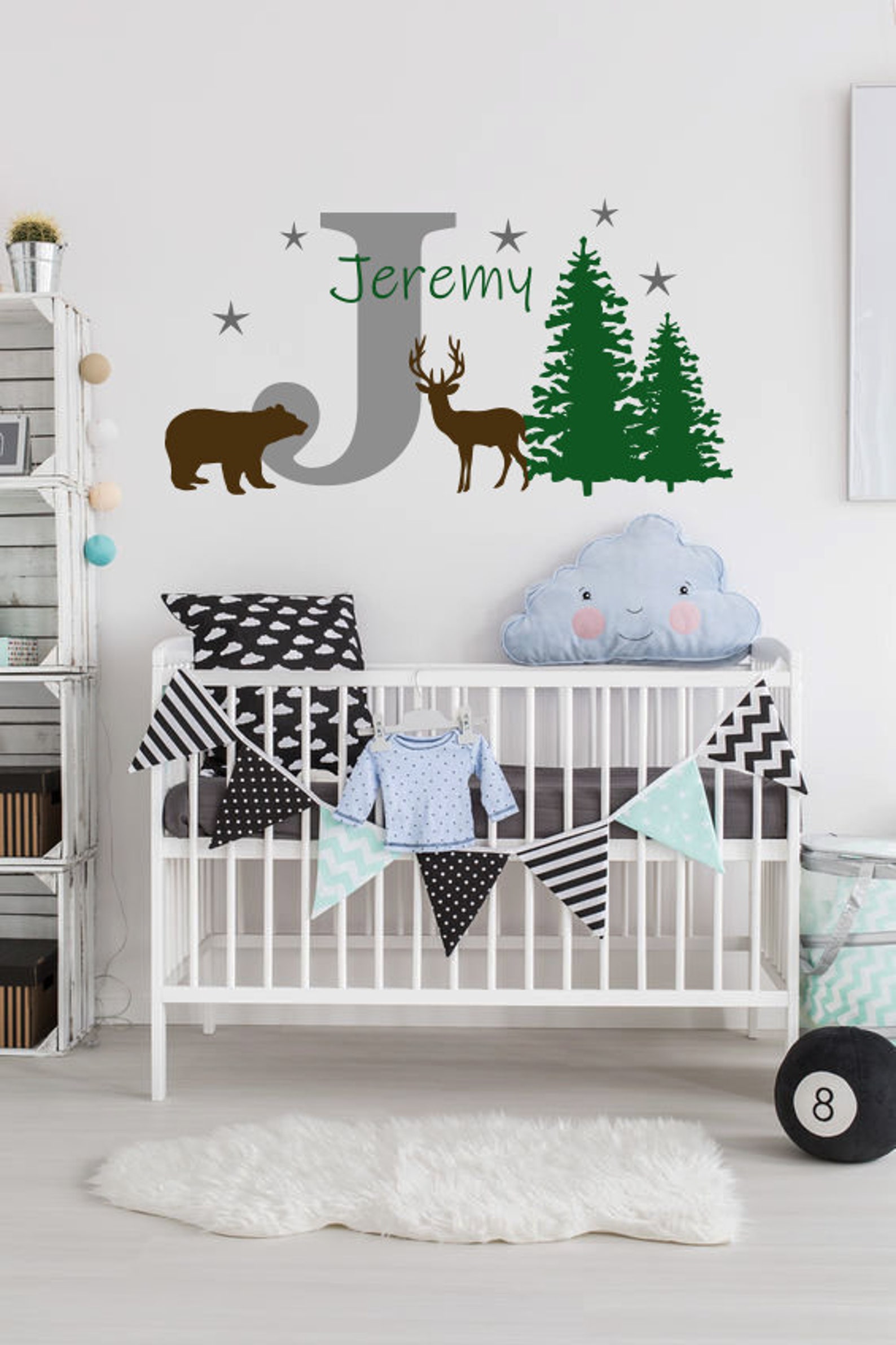 Personalized Name Wall Decal Forest Wall Decal Custom Name - Etsy