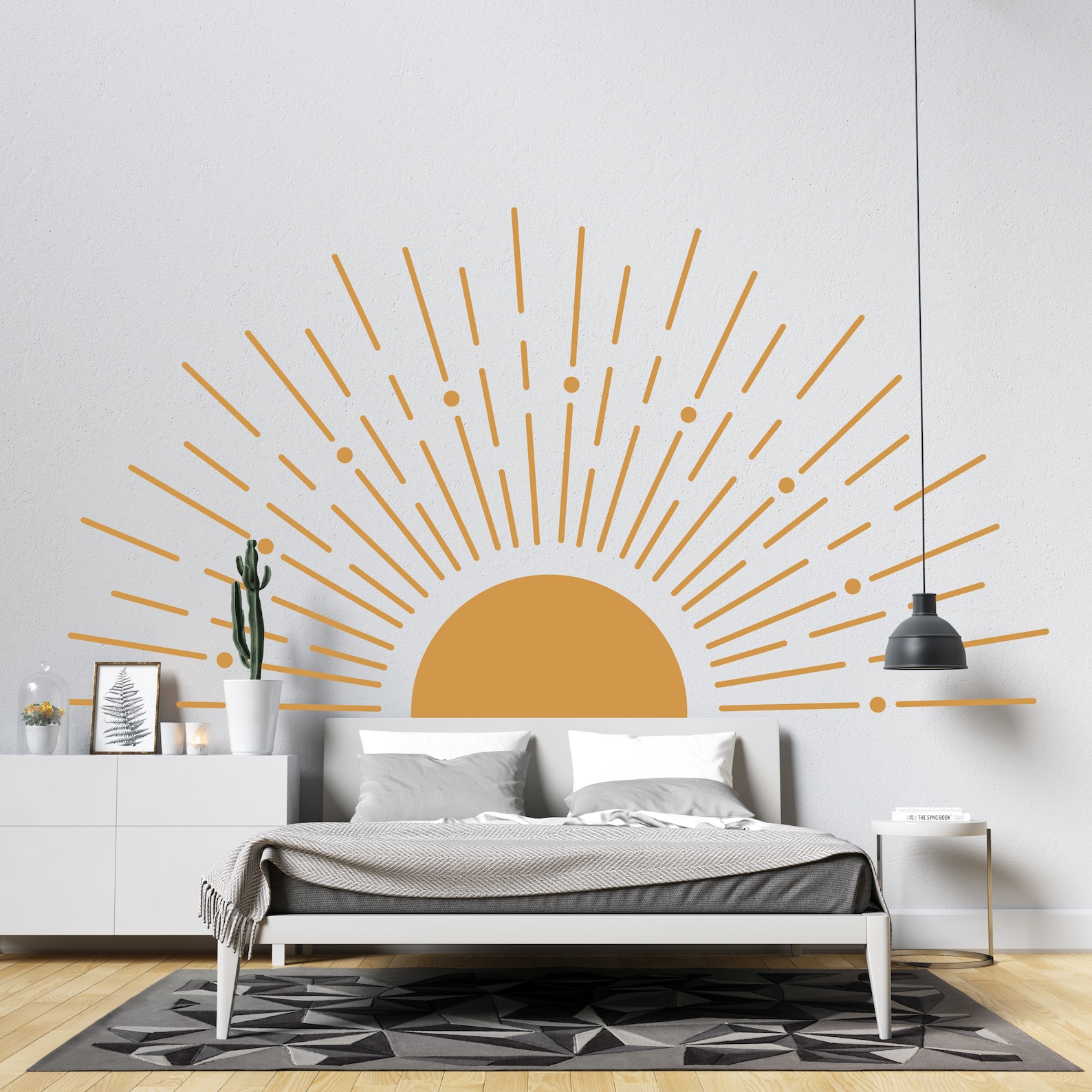 Bohemian Sun Boho Wall Decal Bohemian Abstract Wall Art Boho - Etsy