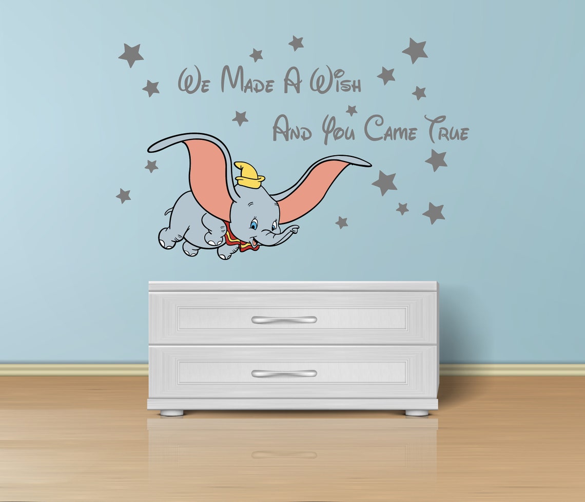 Dumbo Elephant Wall Decal Dumbo Wall Sticker Nursery Wall - Etsy