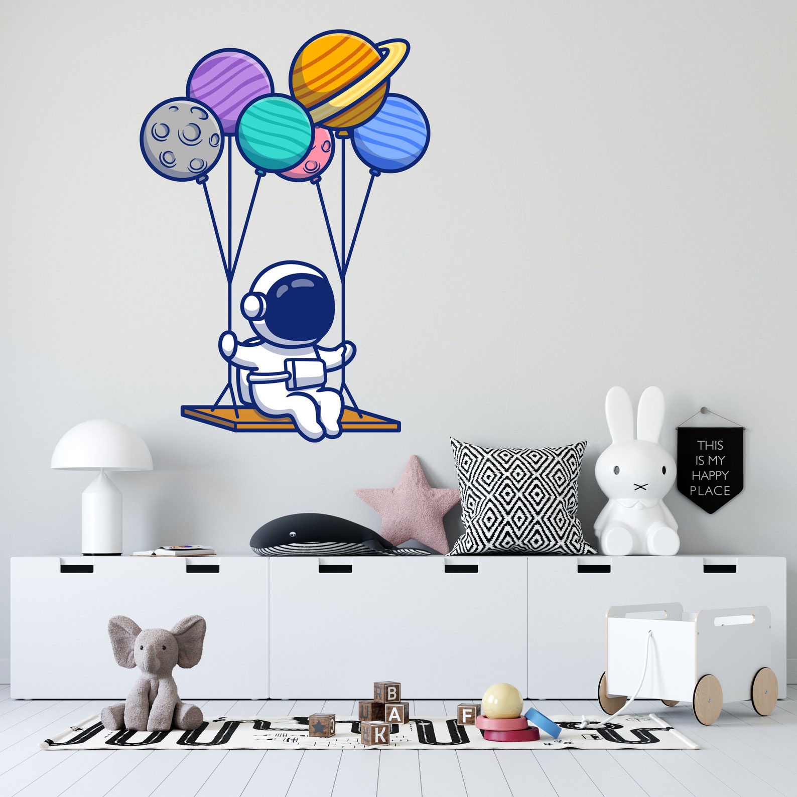 Astronaut Wall Decal Outer Space Wall Decor for Kids Bedroom | Etsy