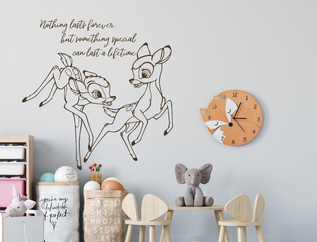 Bambi Deer Wall Decal | Bambi Deer Wall Decor | Cartoon Wall Sticker ...