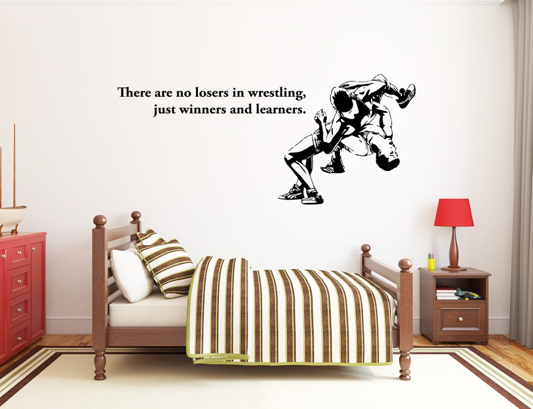 Wrestling Wall Decal Motivational Quote Wall Sticker Wrestler Wall Art ...