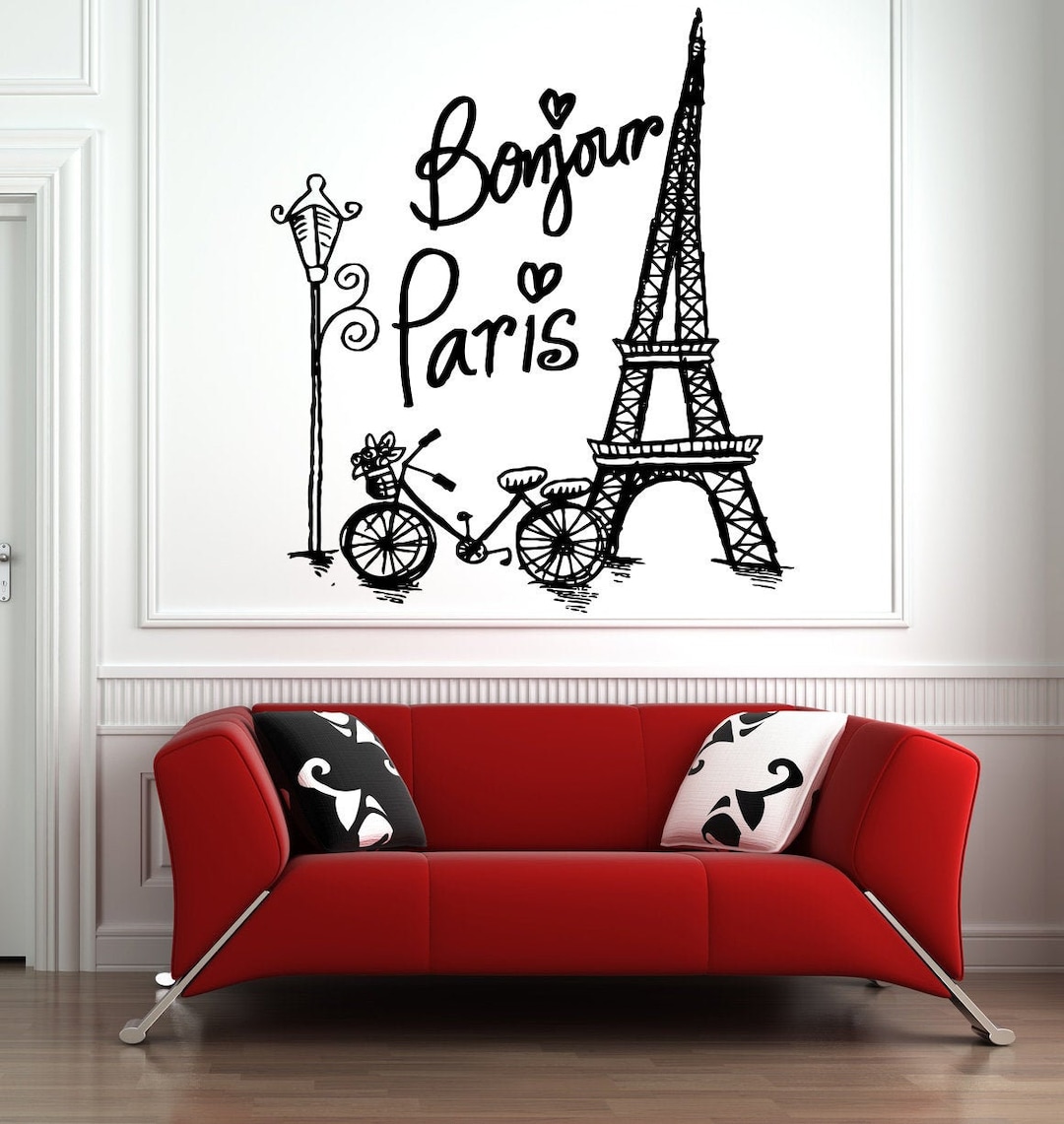 Paris Wall Decal | Paris Skyline Wall Sticker | Eiffel Tower Wall Art ...