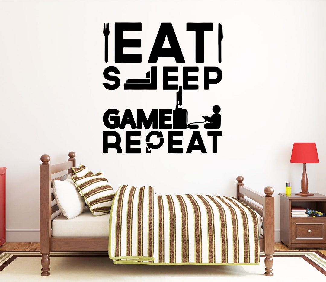 Gamer Wall Decal Video Games Wall Sticker Controller Wall Decal Gaming ...